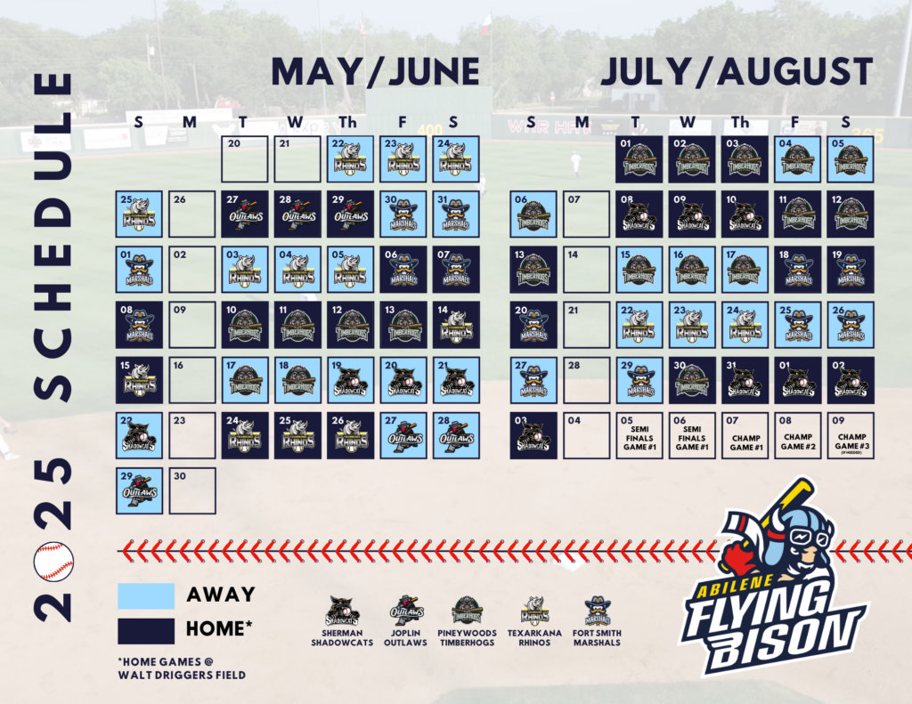 Schedule + Giveaways - Abilene Flying Bison