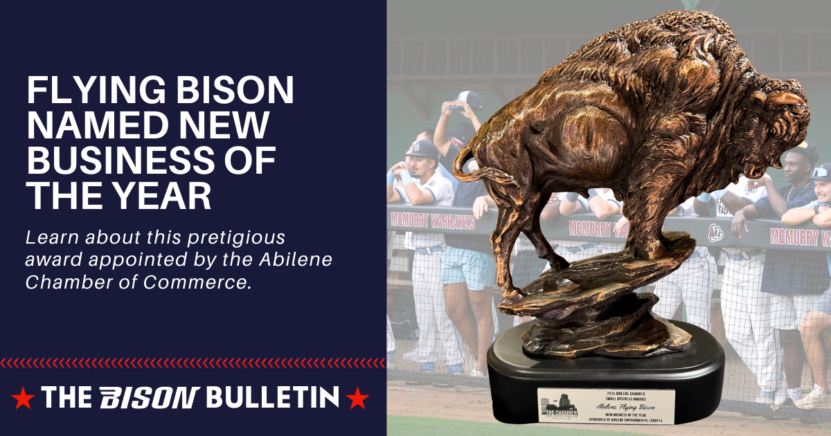 Abilene Flying Bison Named New Business of the Year - Abilene Flying Bison