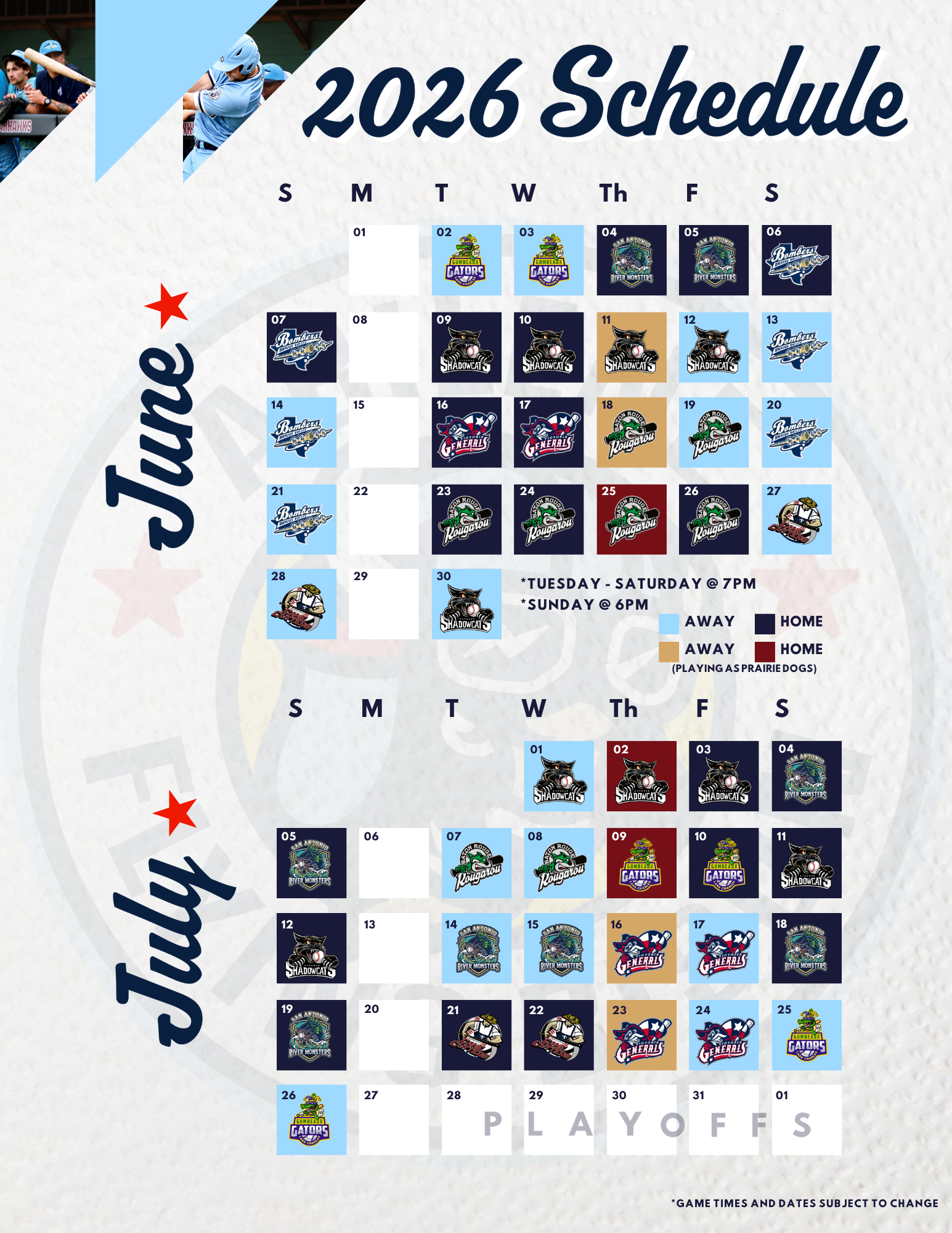 Schedule + Giveaways - Abilene Flying Bison
